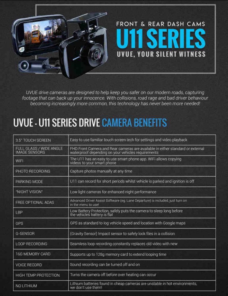 UVUE Dash Cams - Nu Line