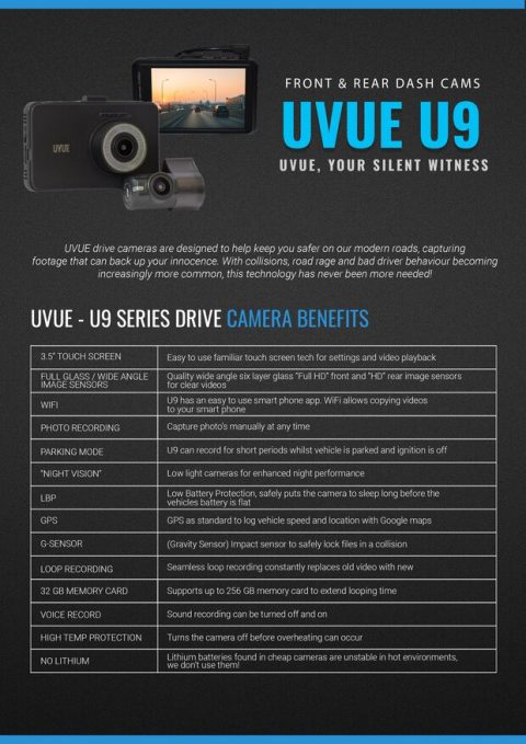 UVUE Dash Cams - Nu Line